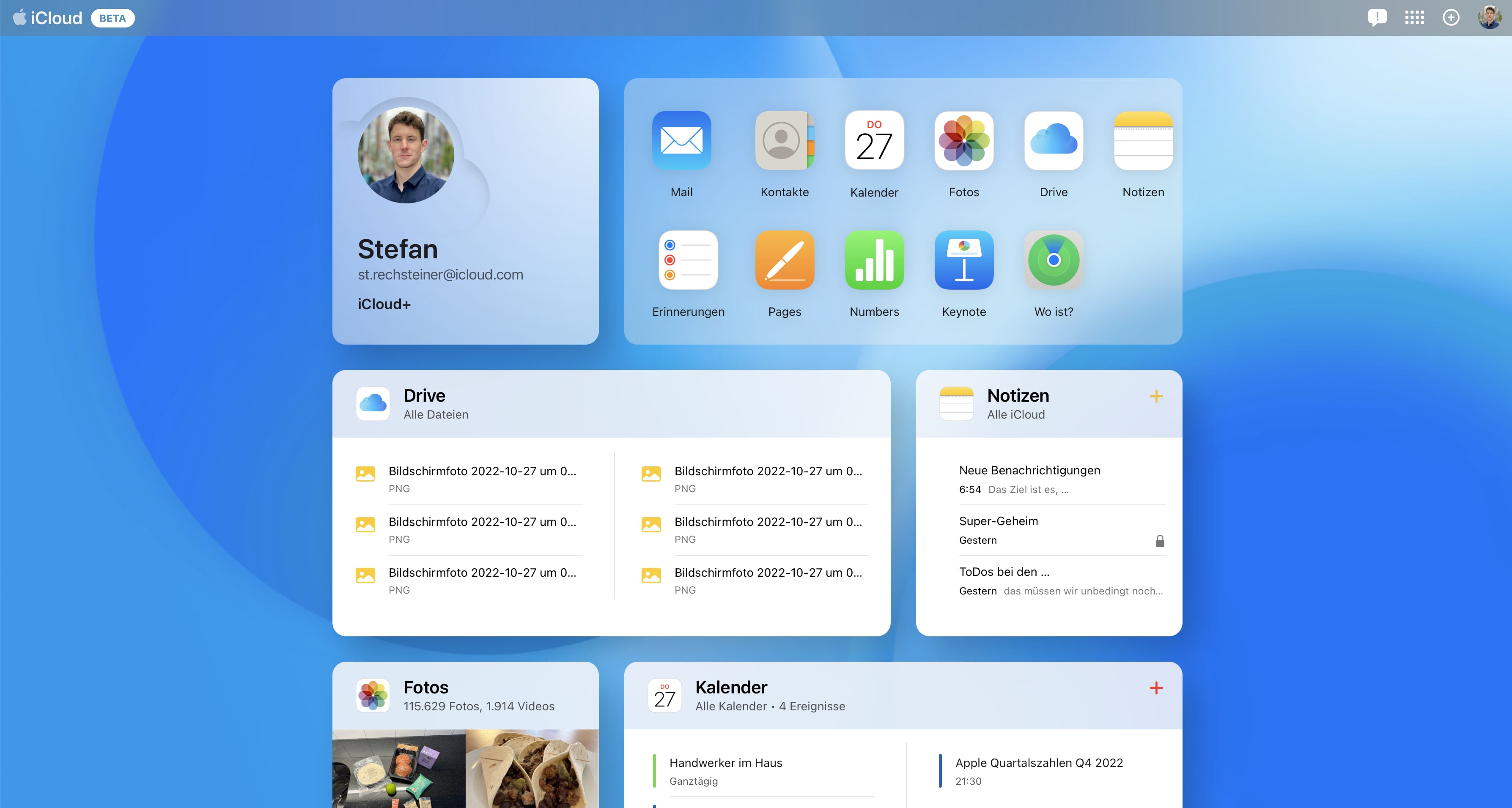 Redesign für iCloud.com