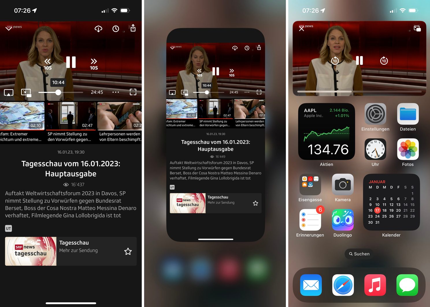 Schnell PiP-Modus für Videos aktivieren auf dem iPhone und iPad